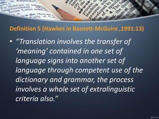 Definitions of translation | PDF