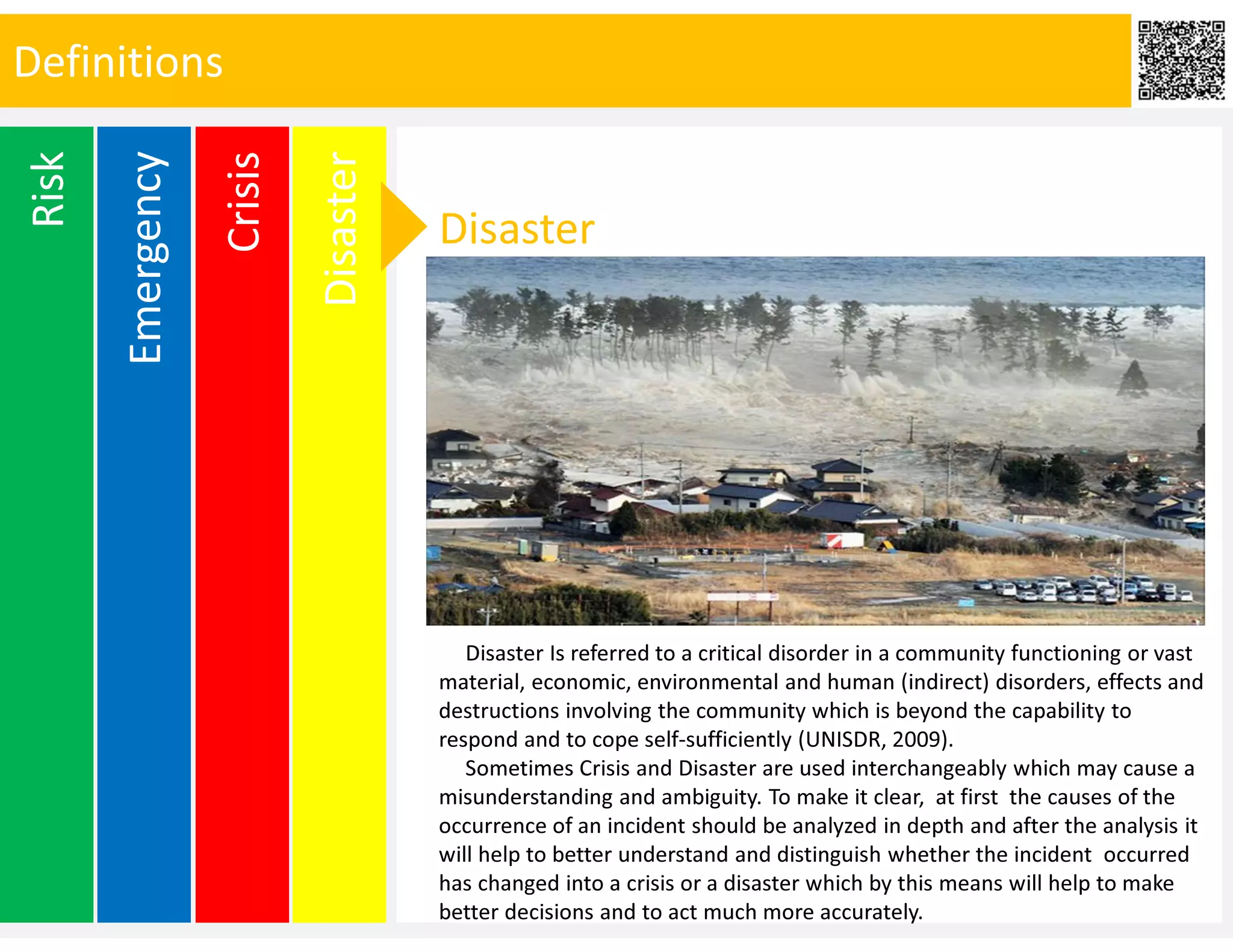 Bijan Yavar, Definitions, Risk, Emergency, Crisis, Disaster, Certainity ...