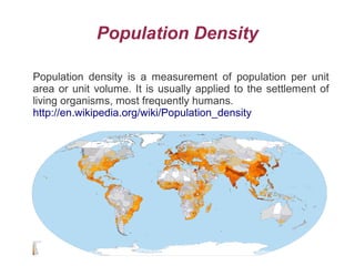 Definitions on settlement and population slide show | ODP | Geography ...