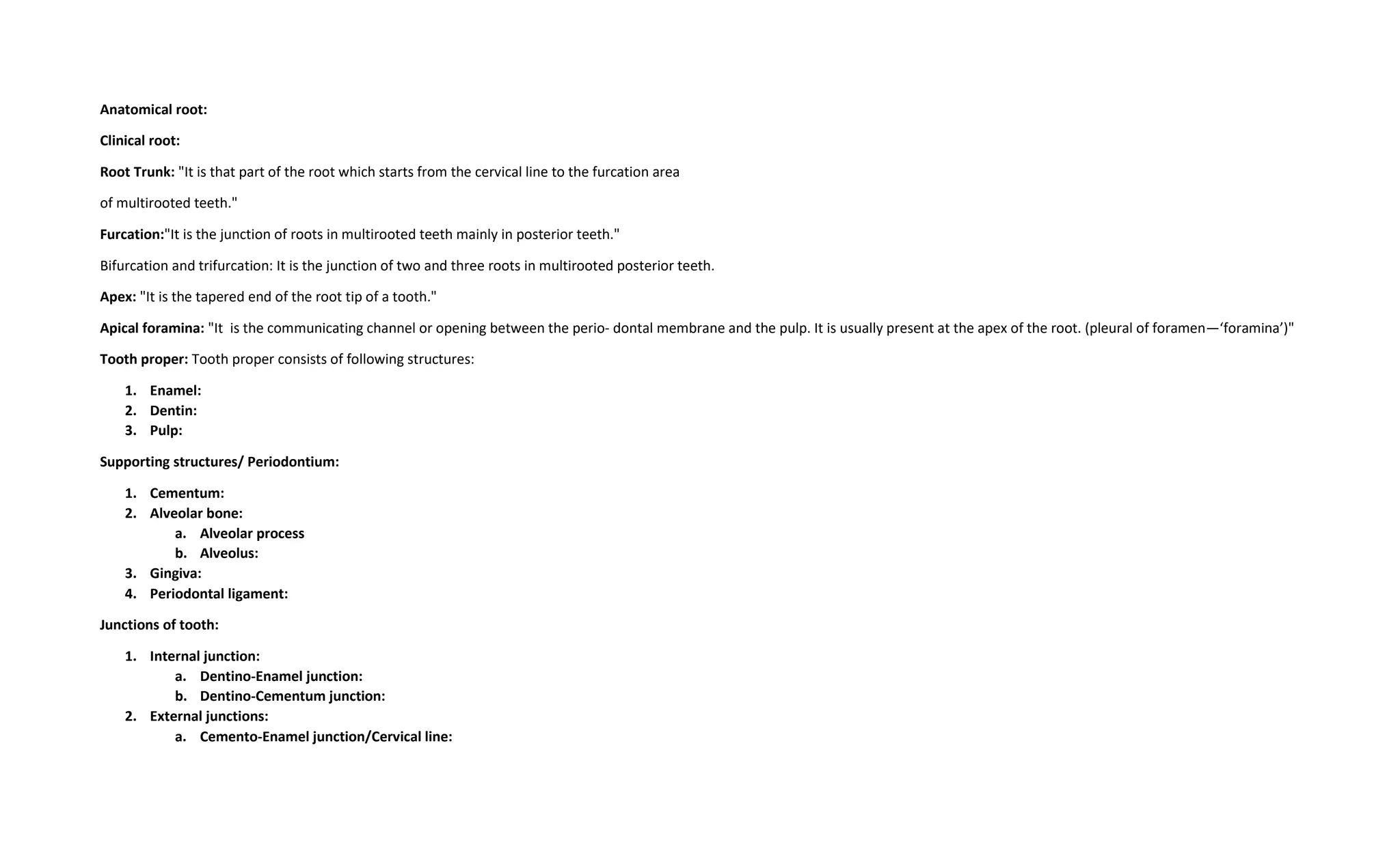 Definitions Tooth Morphology-1.docx | Dental Health | Diseases and ...