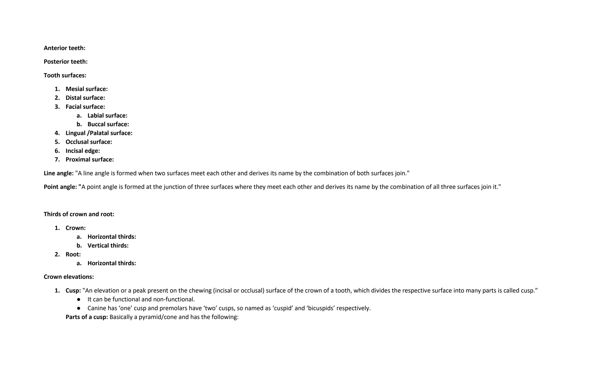 Definitions Tooth Morphology-1.docx | Dental Health | Diseases and ...