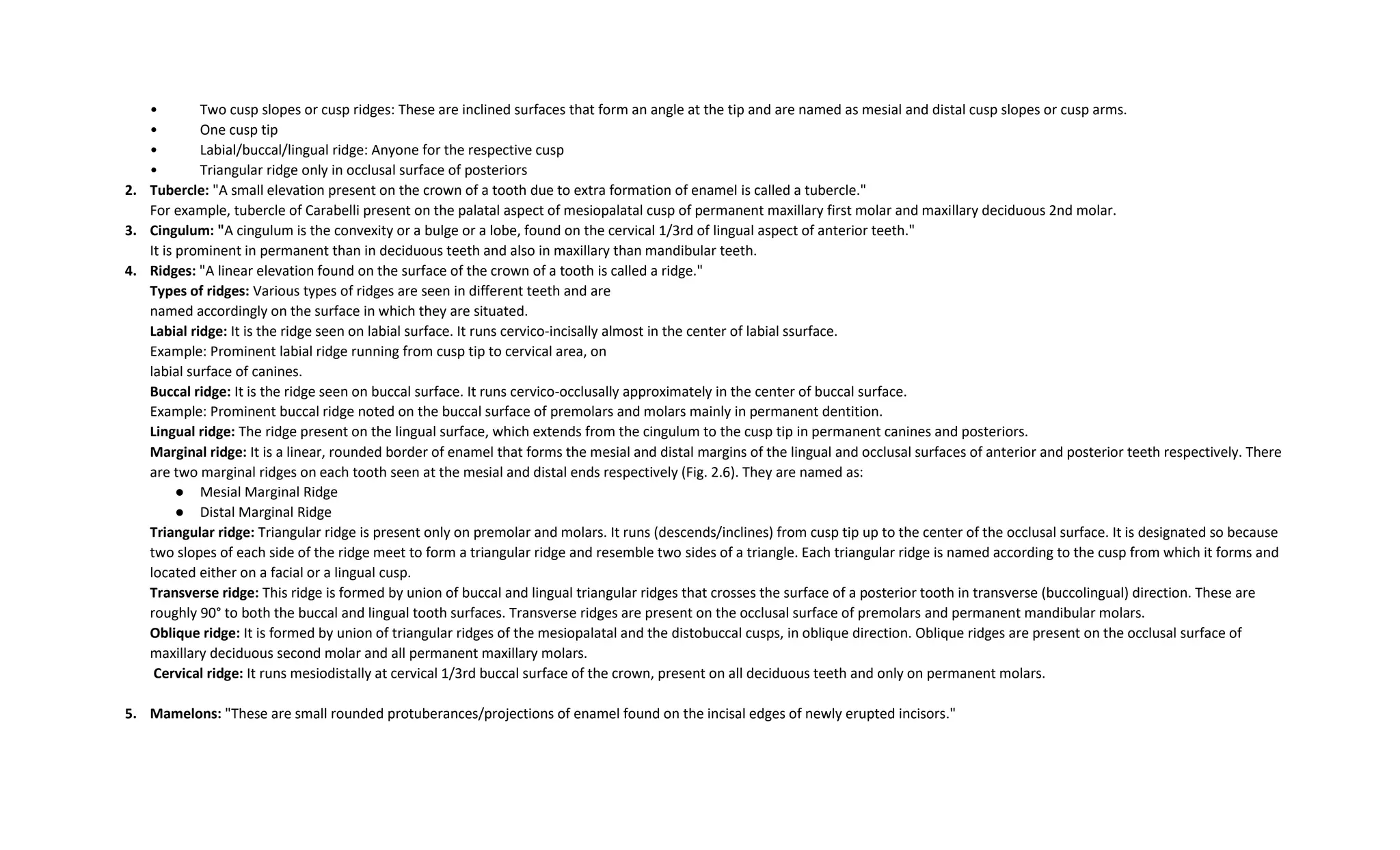 Definitions Tooth Morphology-1.docx | Dental Health | Diseases and ...
