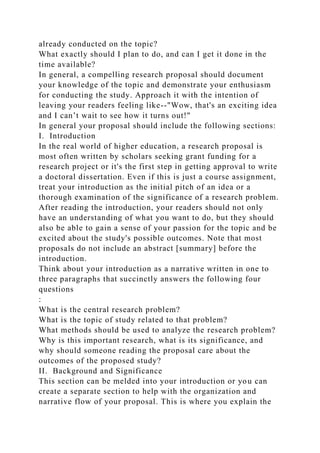 DefinitionThe goal of a research proposal is to present and justif.docx