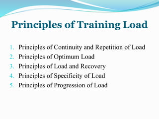 Definition, types and principles of training load | PPTX