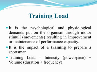 Definition, types and principles of training load | PPT
