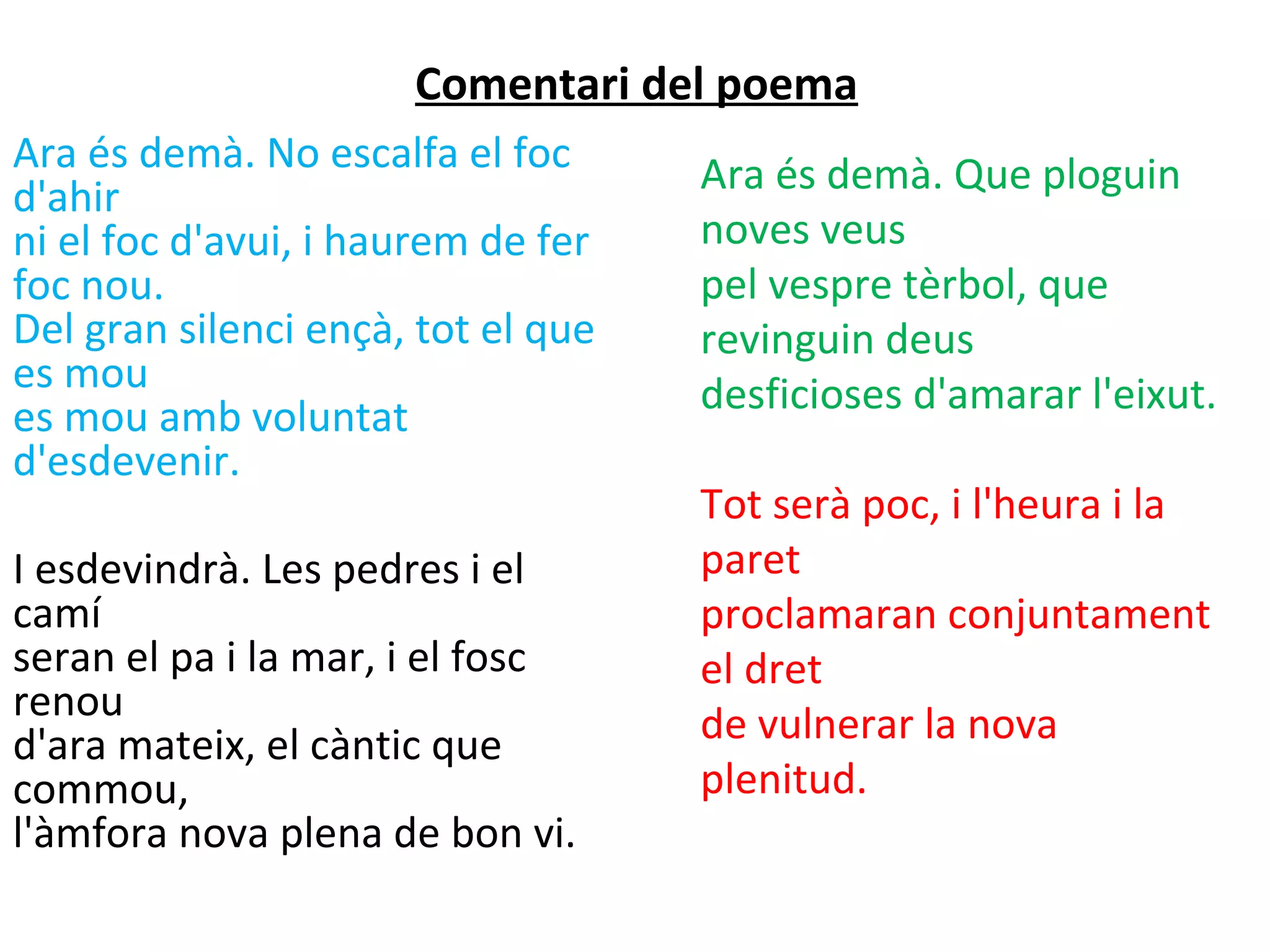 Antologia Poètica; Miquel Martí i Pol | PPT