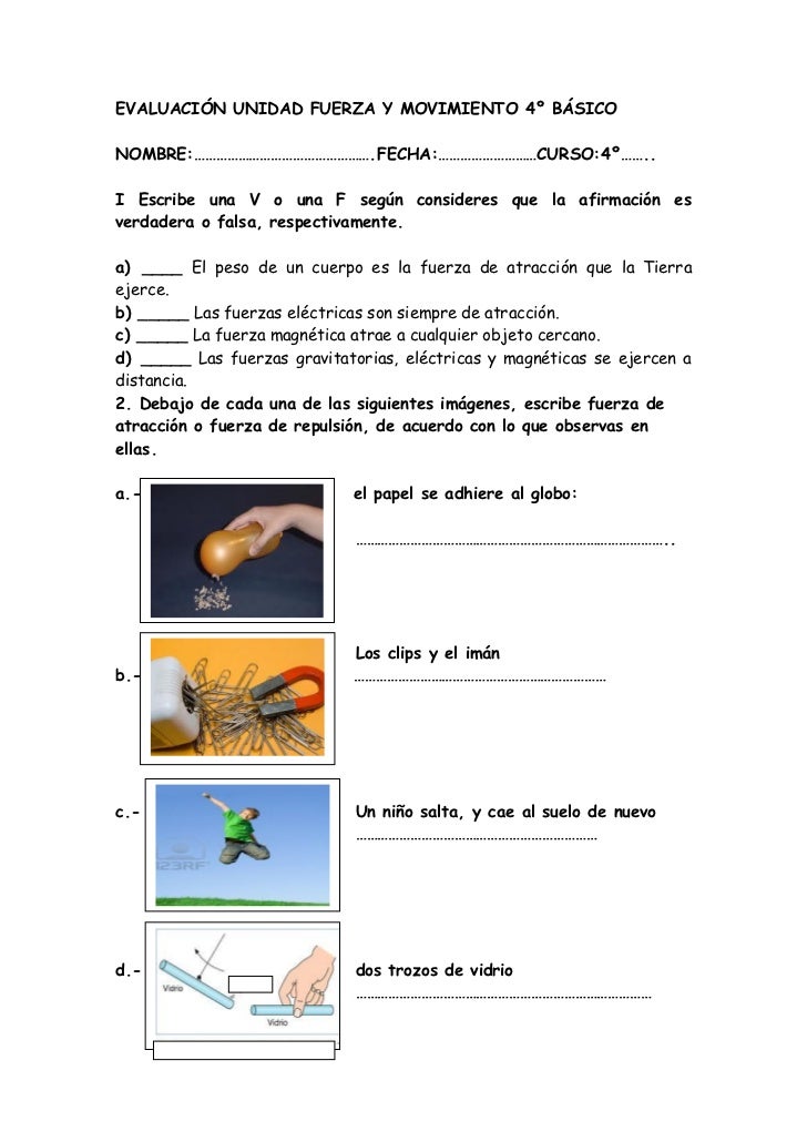 FUERZA, MOVIMIENTO Y POSICION DE LOS OBJETOS PARA NIÑOS. YouTube