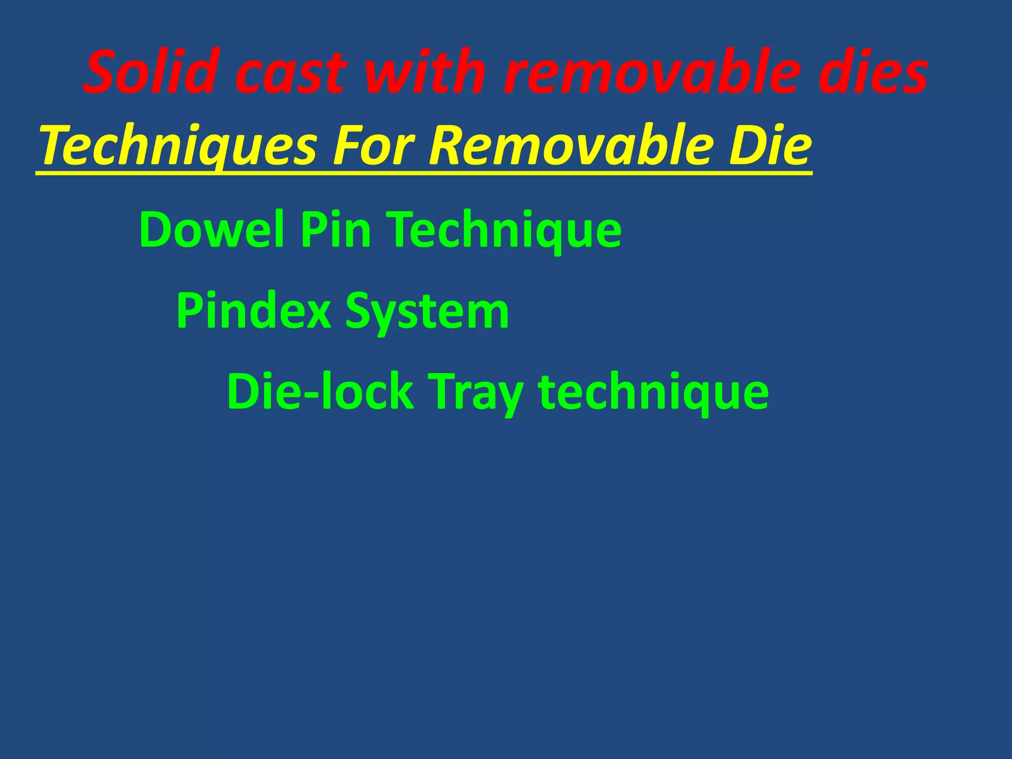 Definitive casts and dies | PDF