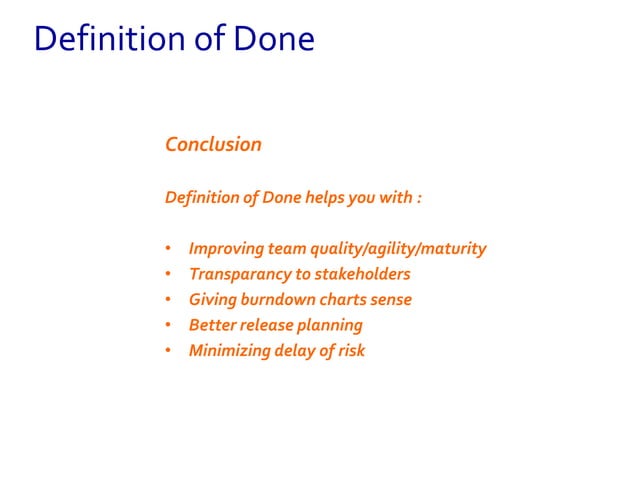 Definition of Done and Product Backlog refinement | PPT