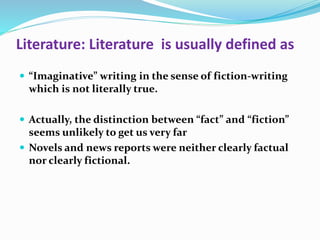 Definition of Literature for Fundamentals of Literature | PPTX