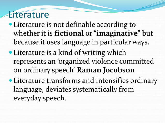 Definition of Literature for Fundamentals of Literature | PPTX