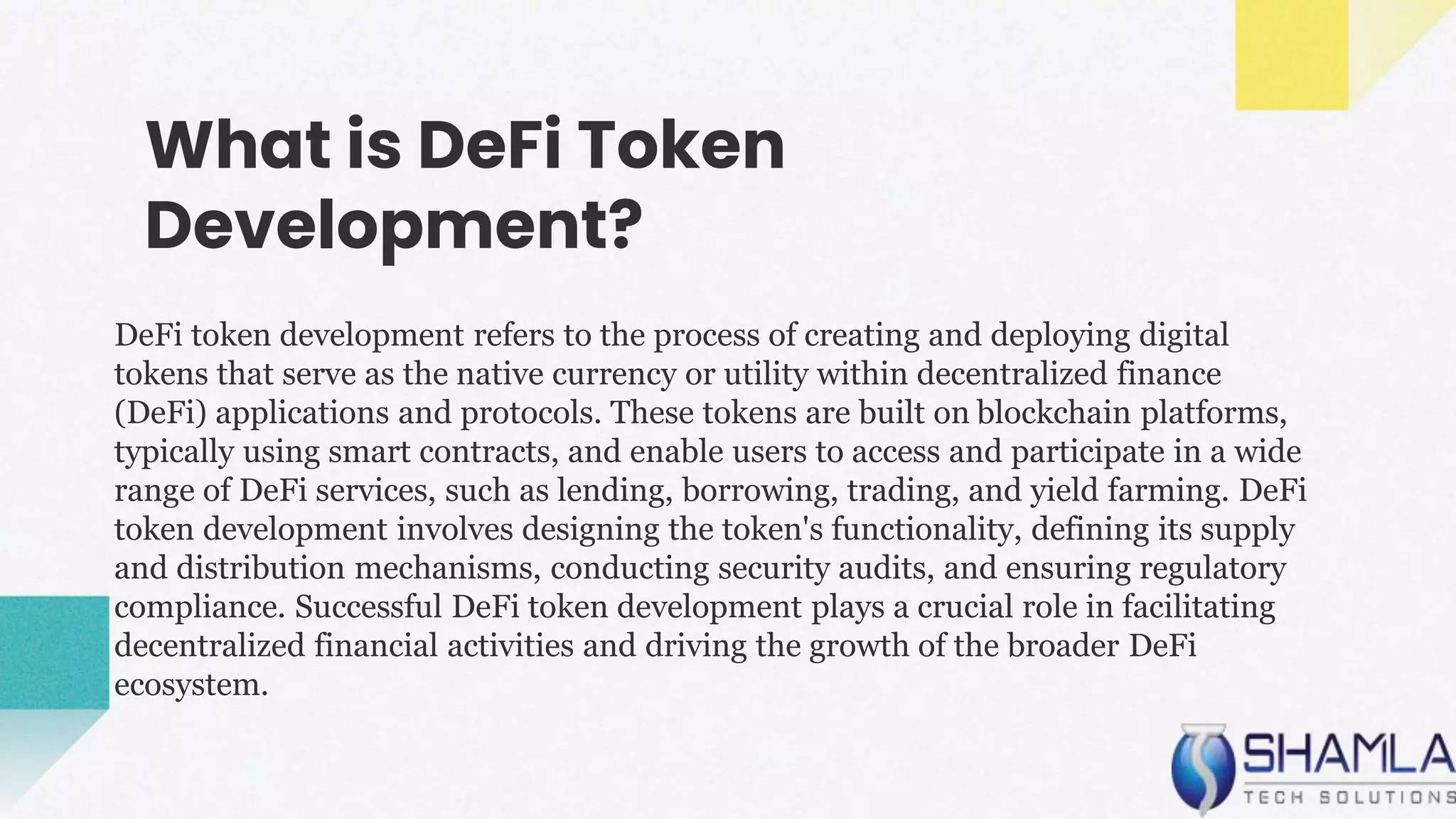 Defi token development | PPT