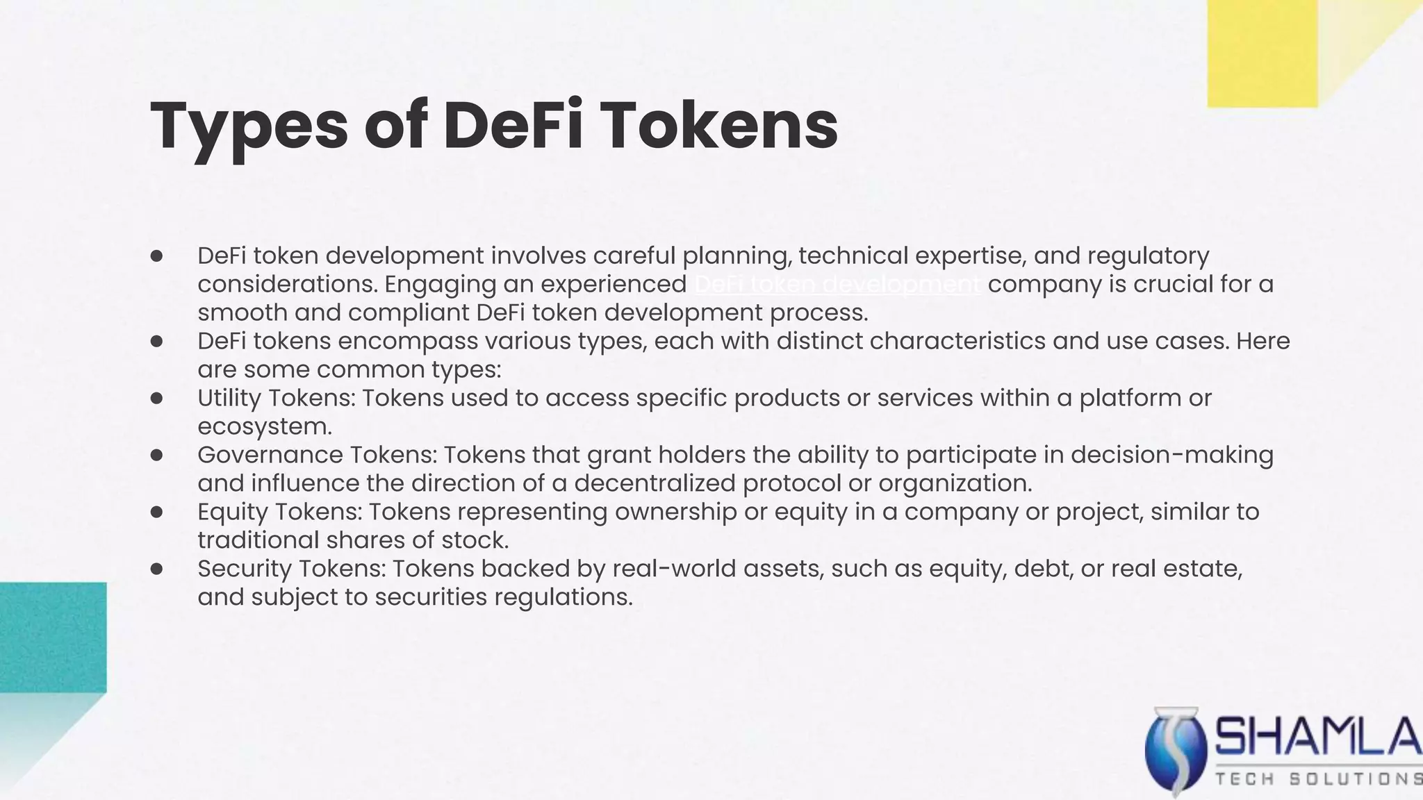Defi token development | PPT