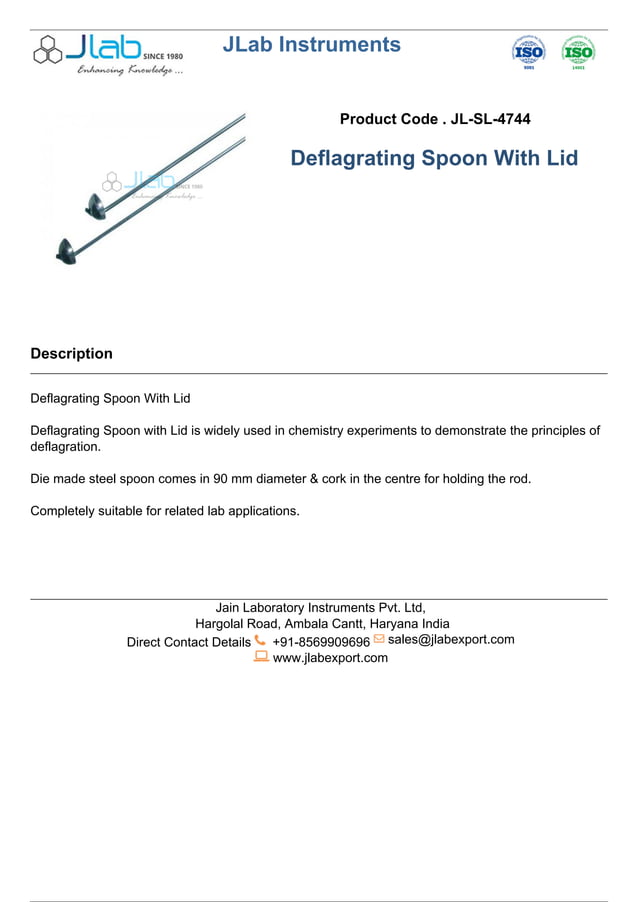 Deflagrating spoon with lid Manufacturer and Exporters | PDF
