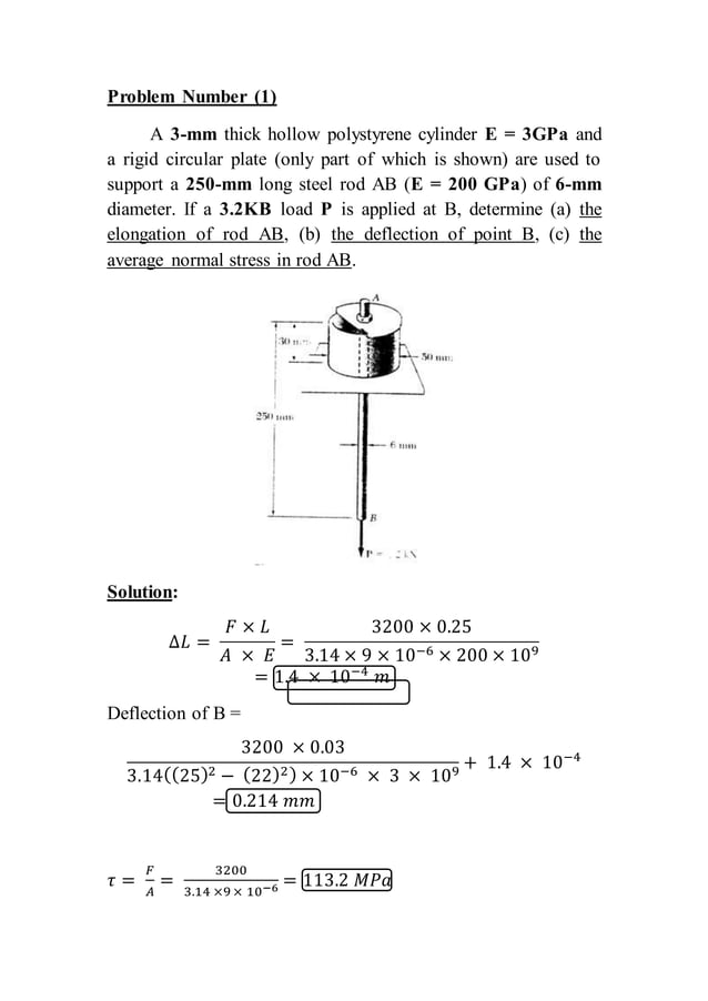 Deflection and member deformation | DOCX | Physics | Science
