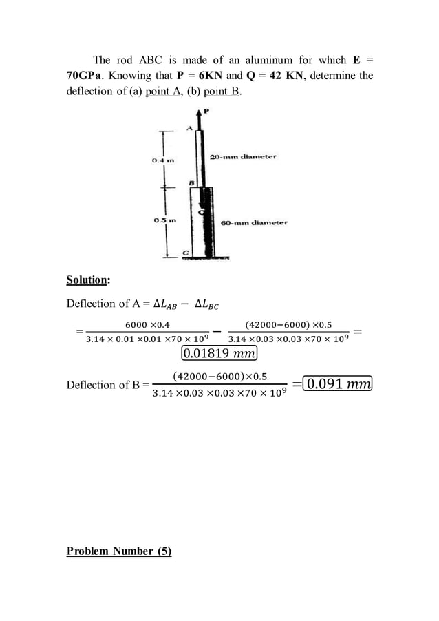 Deflection and member deformation | DOCX | Physics | Science
