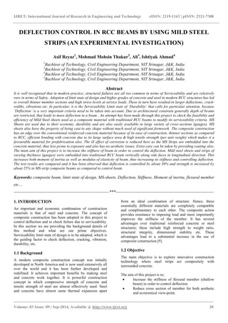 Deflection control in rcc beams by using mild steel strips (an ...