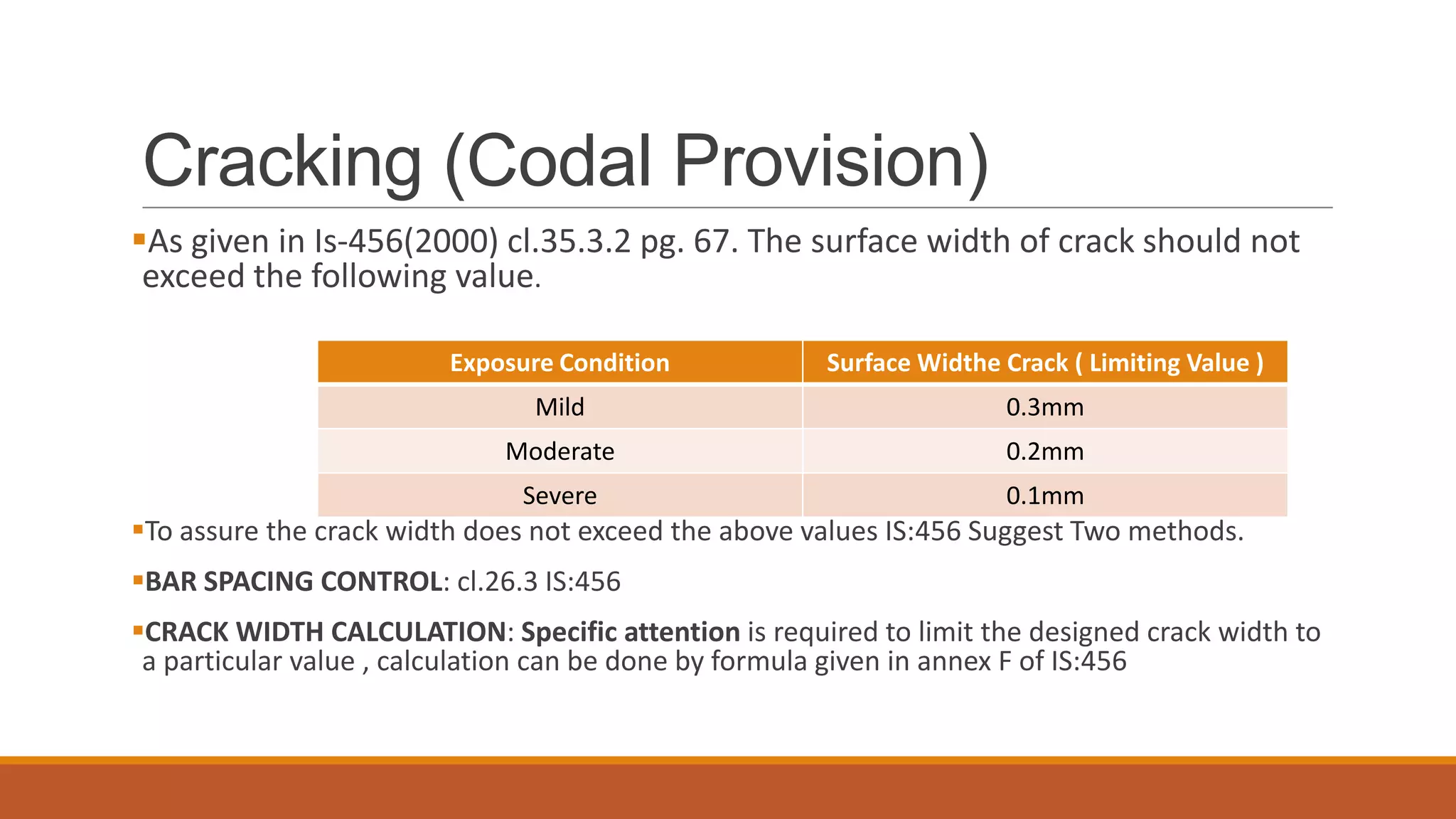 Deflection & cracking of RC structure(limit state method) | PPTX