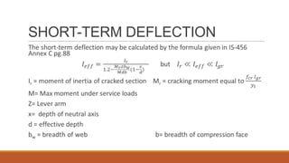 Deflection & cracking of RC structure(limit state method) | PPTX