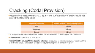 Deflection & cracking of RC structure(limit state method) | PPTX