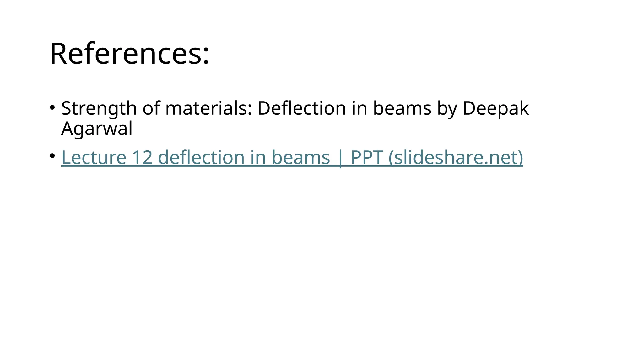 Deflection in Beams ..................... | PPTX