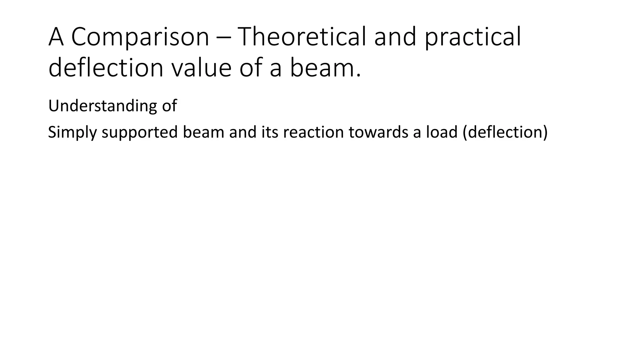 Deflection in simply supported beam | PPTX | Physics | Science