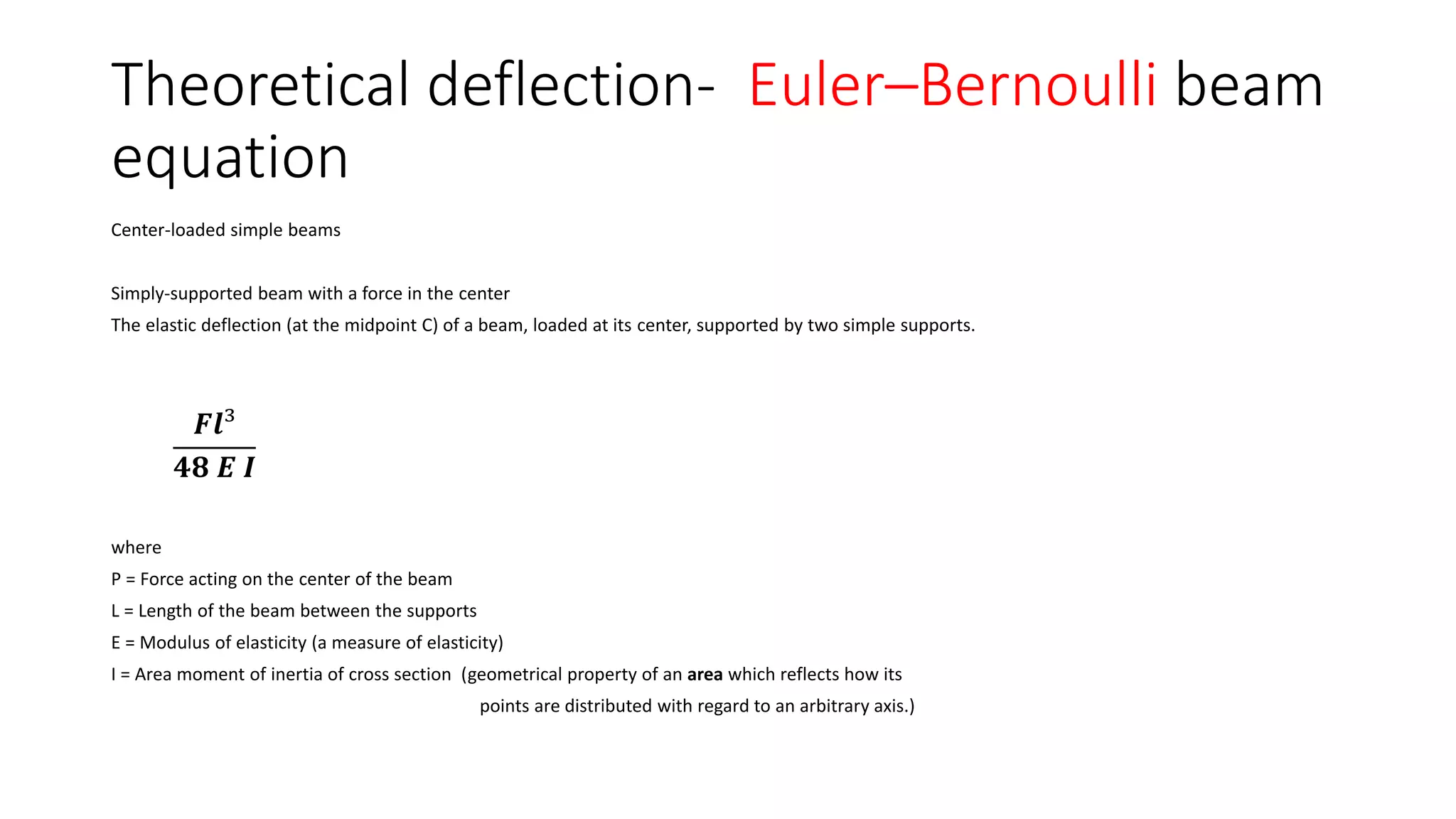 Deflection in simply supported beam | PPTX | Physics | Science