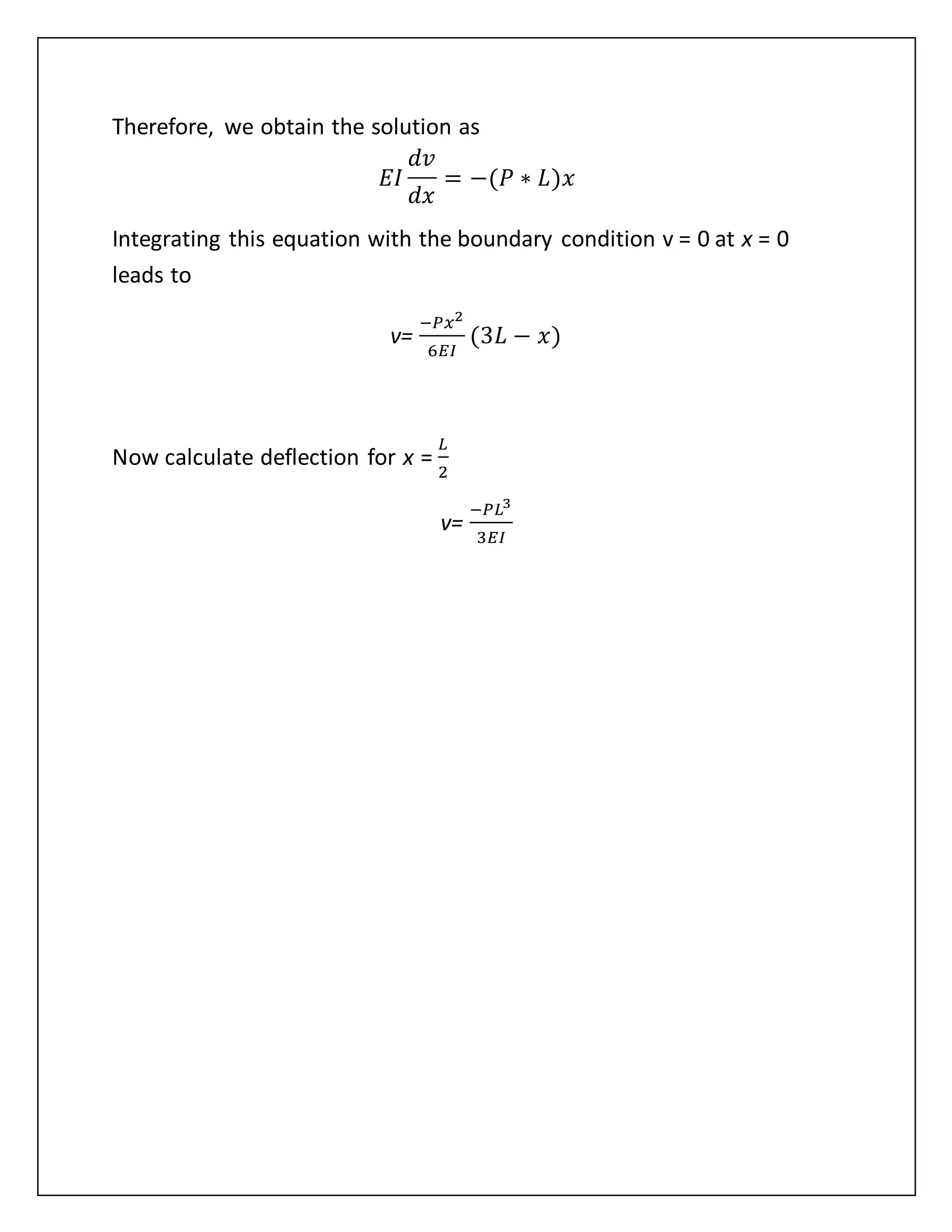 Deflection of simply supported beam and cantilever | DOCX