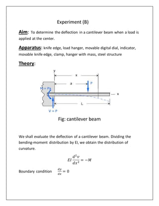 Deflection of simply supported beam and cantilever | DOCX