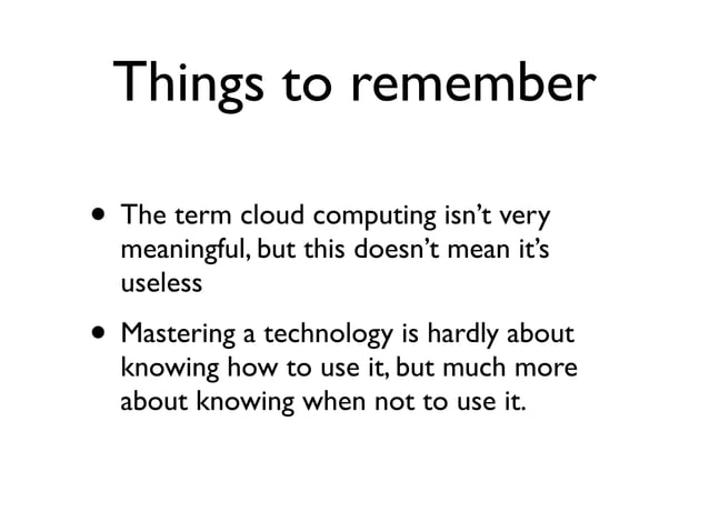Defluffing Cloud Computing | PPT
