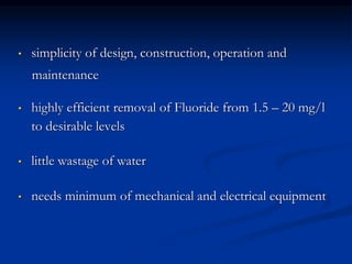 Defluoridation of water.pdf | Dental Health | Diseases and Conditions