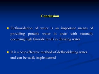 Defluoridation of water.pdf | Dental Health | Diseases and Conditions
