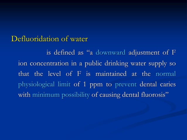 Defluoridation of water.pdf | Dental Health | Diseases and Conditions