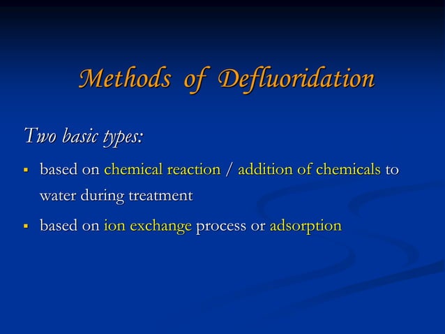 Defluoridation of water.pdf | Dental Health | Diseases and Conditions