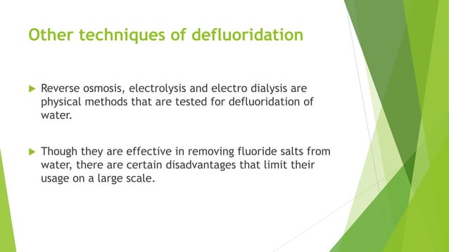 Defluoridation techniques | PPTX | Dental Health | Diseases and Conditions