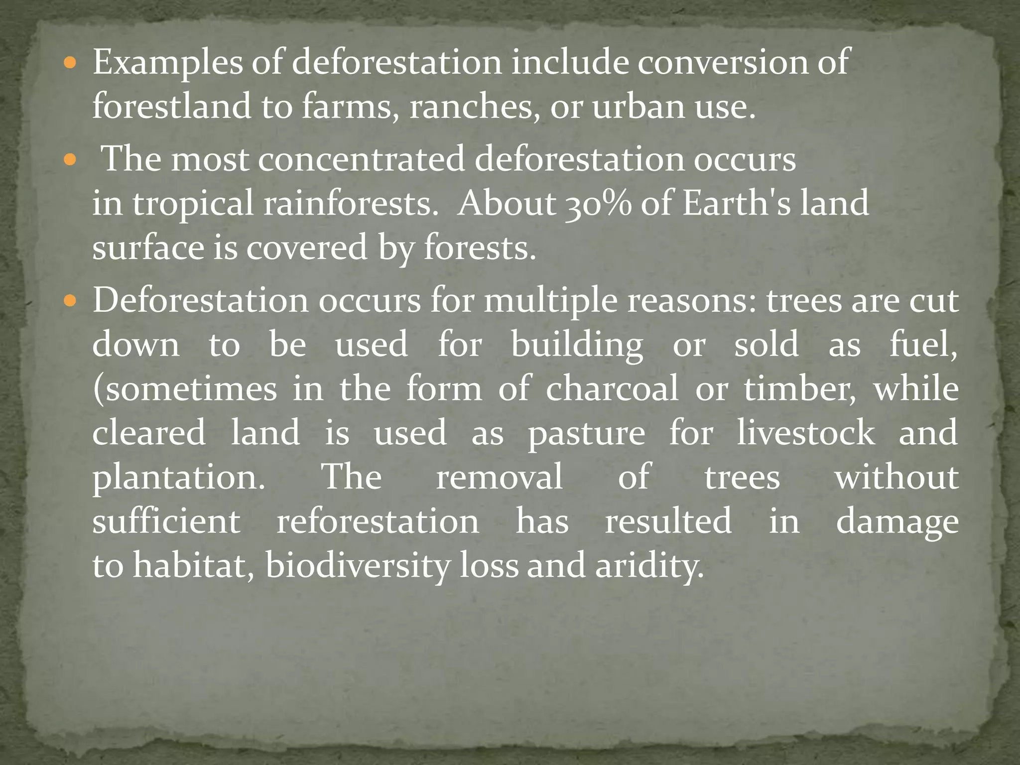 Deforestation "years of living dangerously" | PPTX