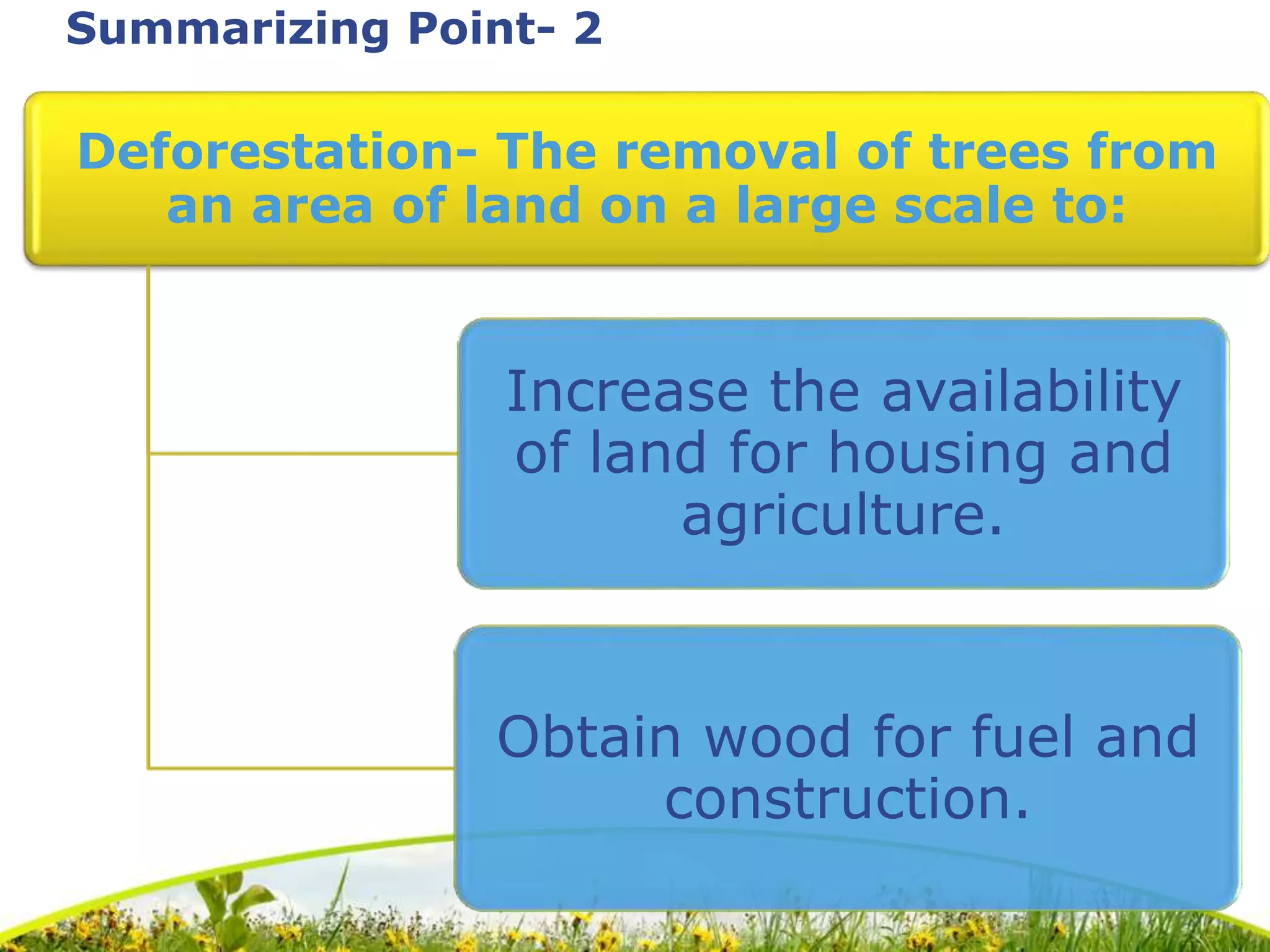 Deforestation- A quick summary and encouraging questions | PPTX