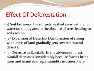 Deforestation introduction causes effects & control | PPT