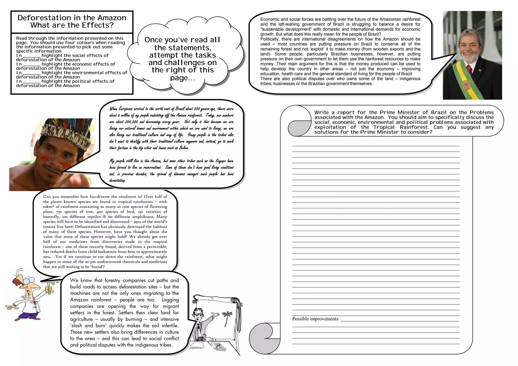 Deforestation effects on the amazon worksheet | PPT