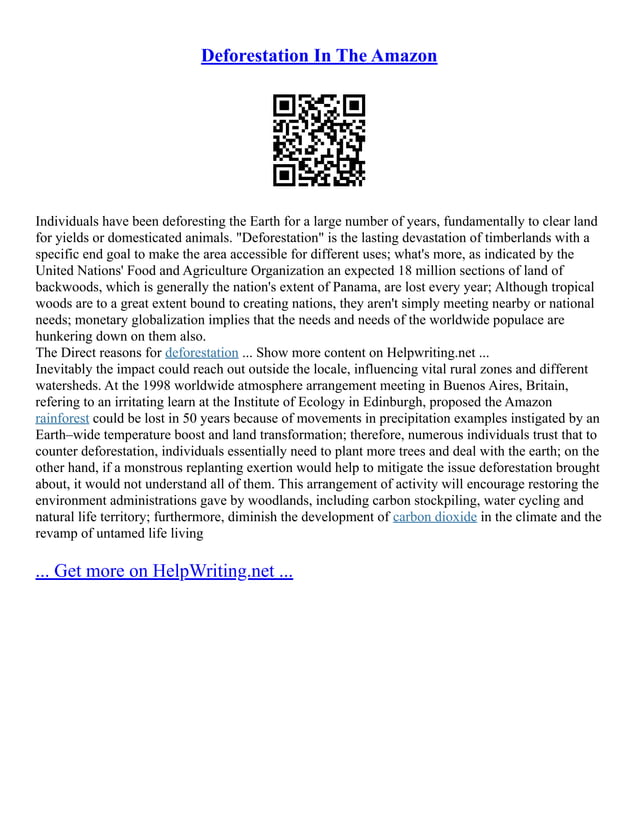 Deforestation And Its Effects On Deforestation | PDF