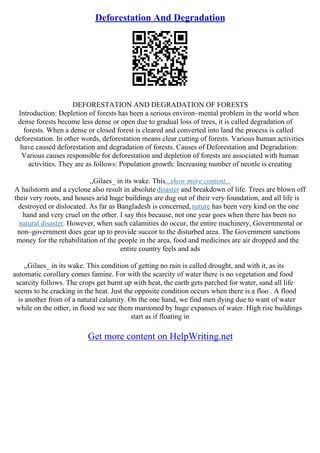 Deforestation Essays | PDF