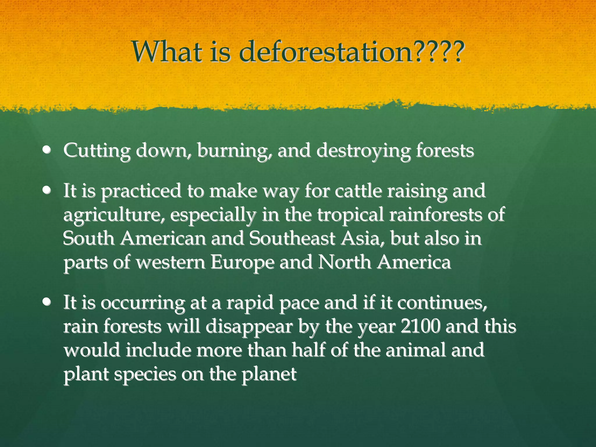 Deforestation & Sustainability | PDF | Agriculture | Industries
