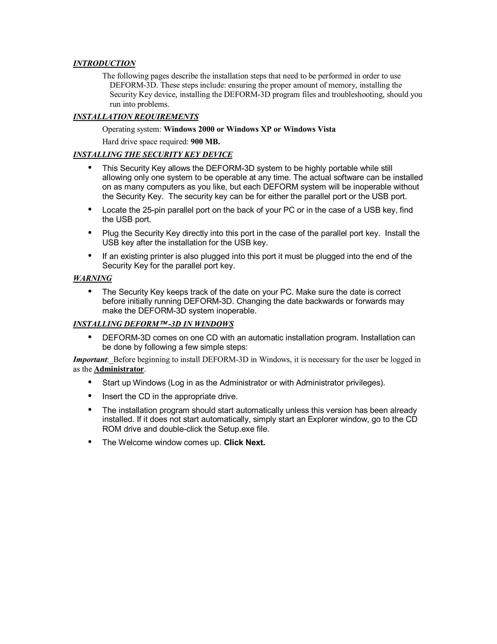 Deform 3 d_v61_pc_installation_notes | PDF