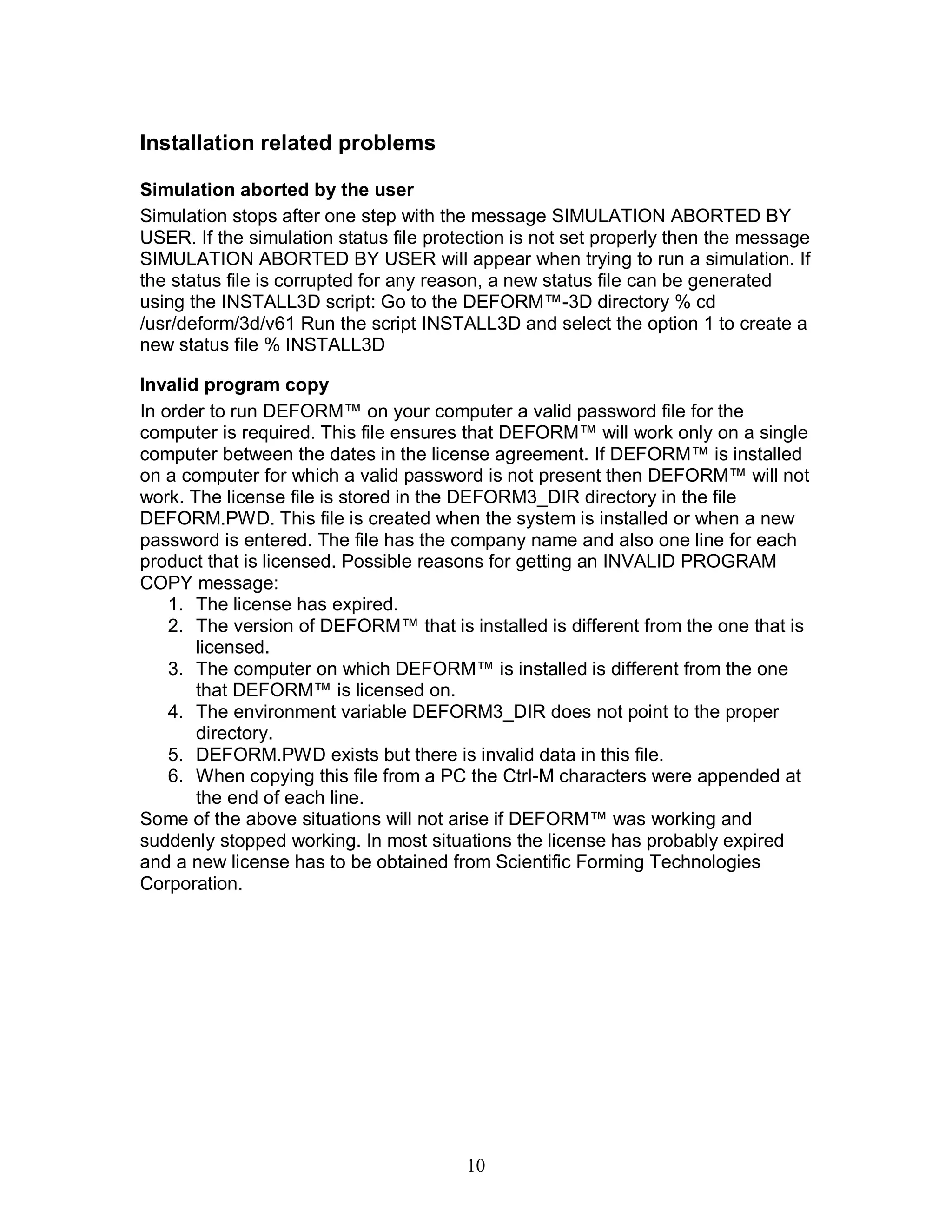 Deform 3 d_v61_unix_installation_notes | PDF