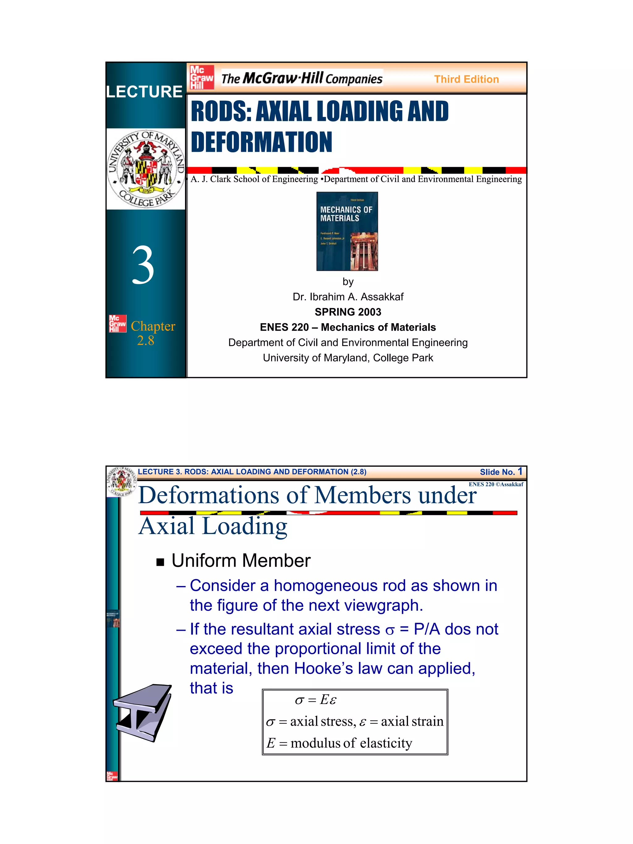 Deformation of members under axial loading | PDF
