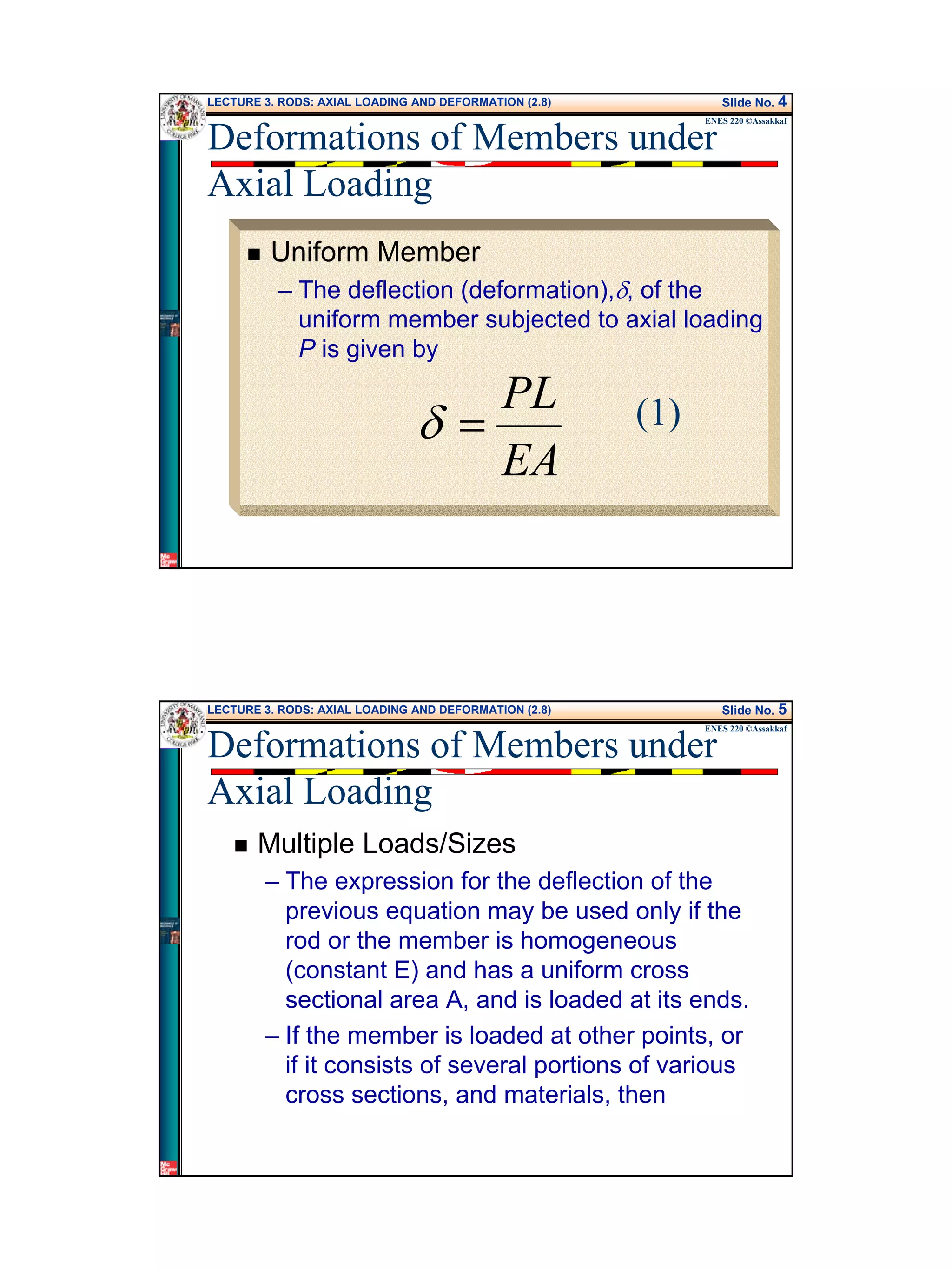 Deformation of members under axial loading | PDF