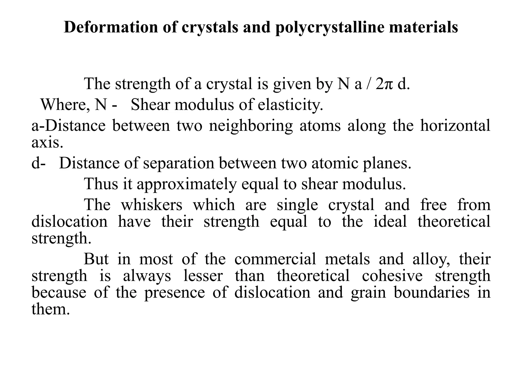 Deformation of metals | PPTX