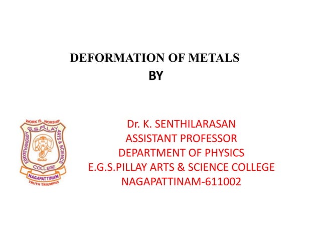 Deformation of metals | PPTX | Geology | Science