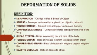 Deformation of Solid | PDF