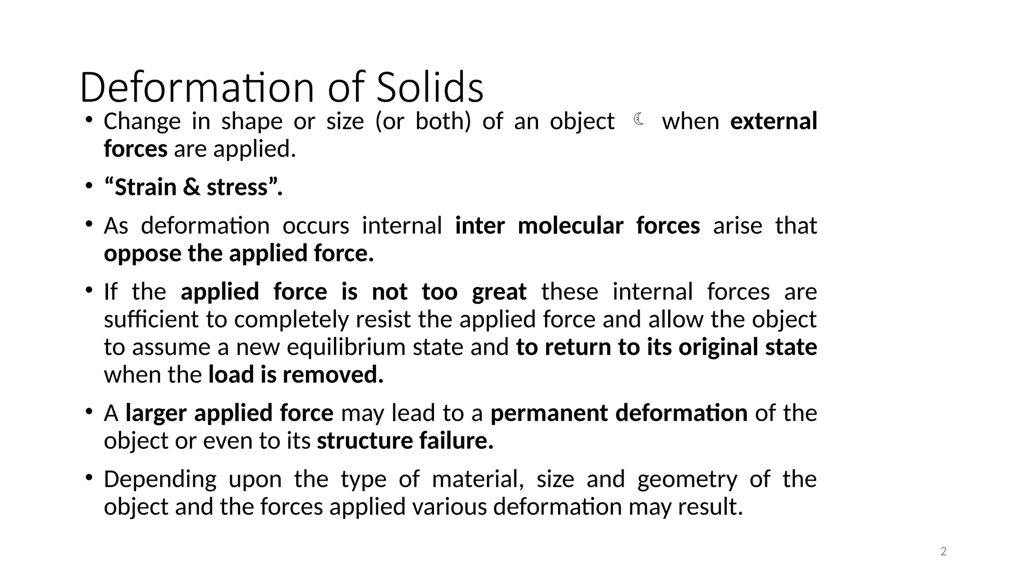 Deformation Of Solids Deformation Of Solids Deformation Of Solids Pptx